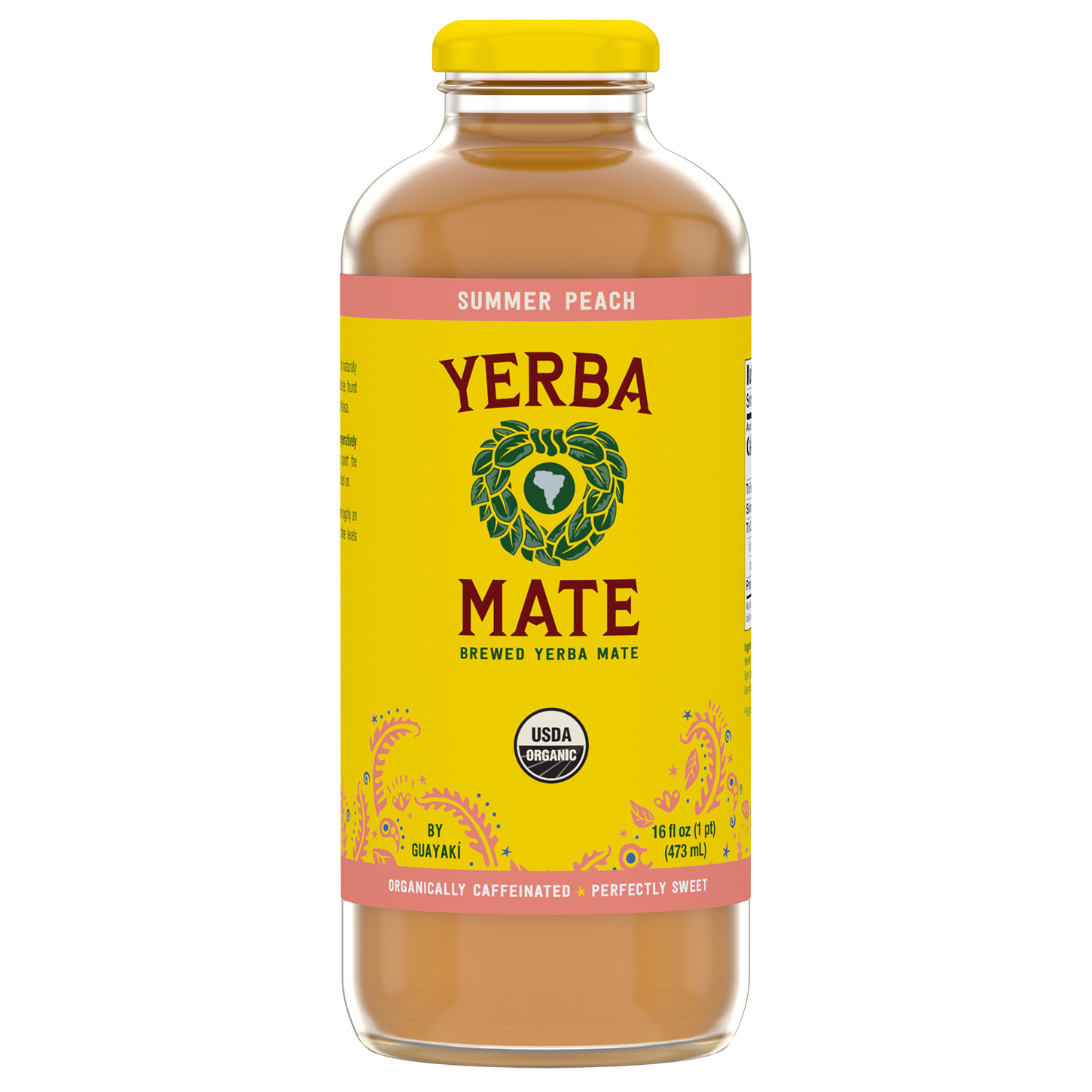 Guayaki Summer Peach Yerba Mate 16oz Bottle - Blue Dog Beverage