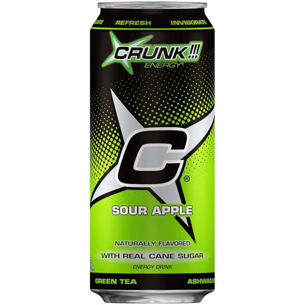 Crunk Sour Apple Energy Drink 16 oz Can - Blue Dog Beverage