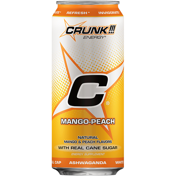 Crunk Mango Peach Energy Drink 16 oz Can - Blue Dog Beverage