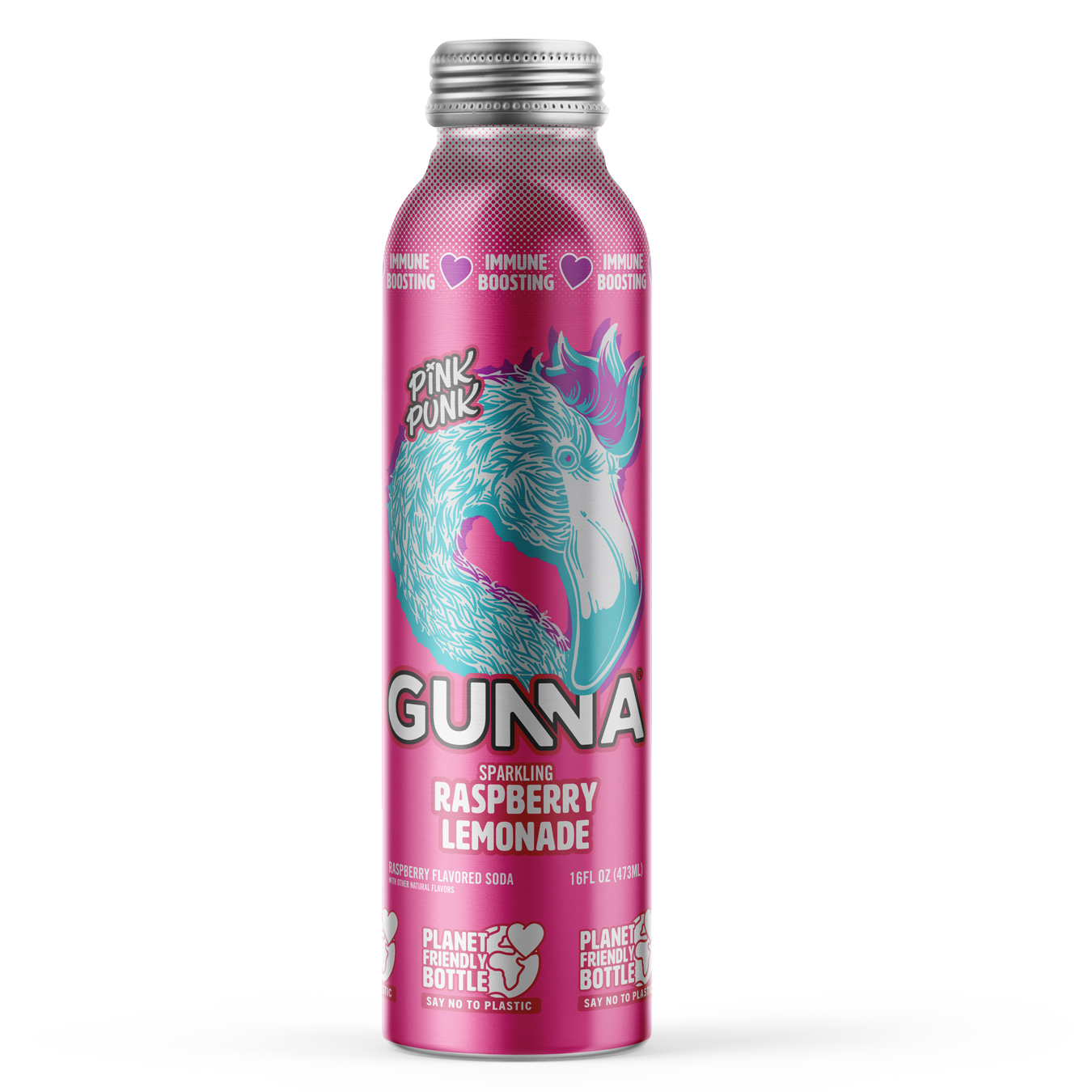 Gunna Sparkling Raspberry Lemonade 16 oz Bottle - Blue Dog Beverage